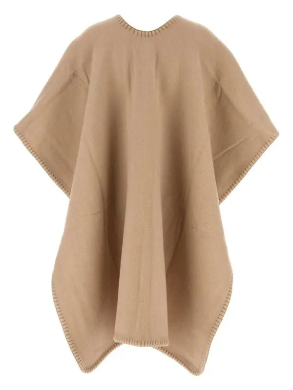 Fendi Roma Wool And Cashmere-blend Cape - Beige