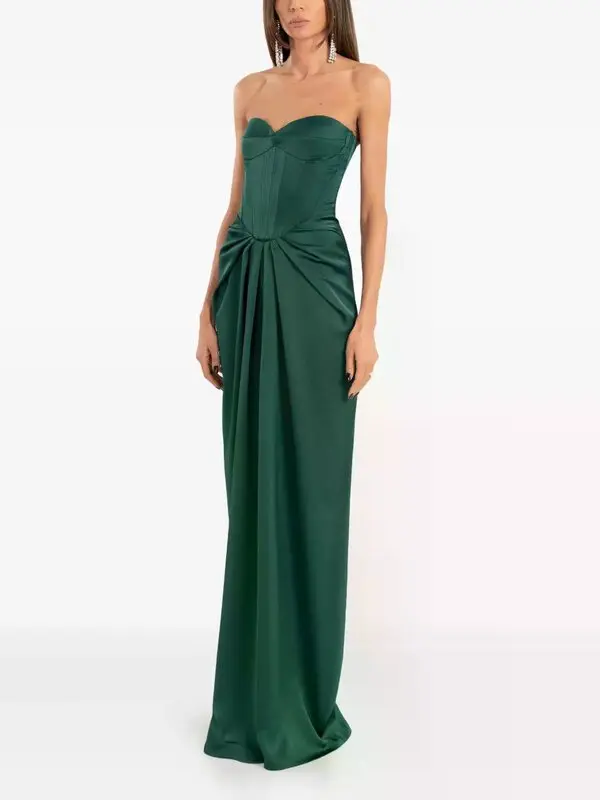 Ana Radu Corset Maxi Dress - Green | Editorialist