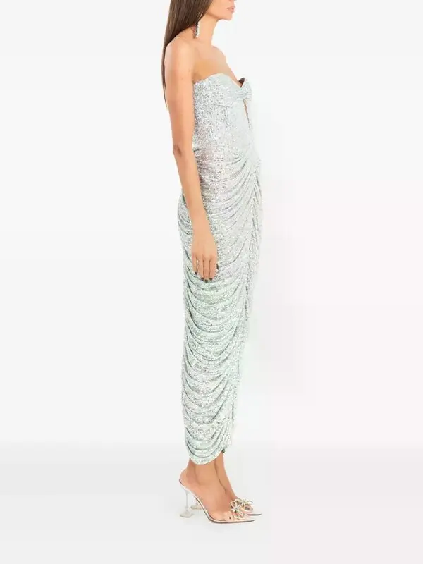 ANA RADU Sequin-embellished Ruched Midi Dress