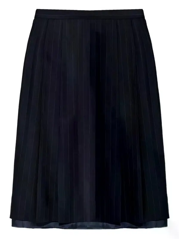 MAISON MARGIELA Pinstriped Pleated Midi Skirt