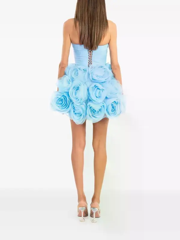 ANA RADU Strapless Mini Dress With Rose Detail