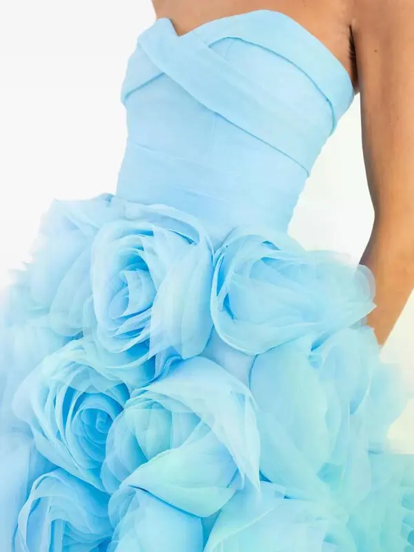 ANA RADU Strapless Mini Dress With Rose Detail