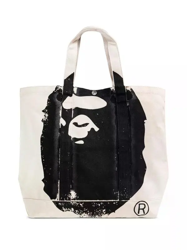 A BATHING APE Printed Tote Bag - Neutrals