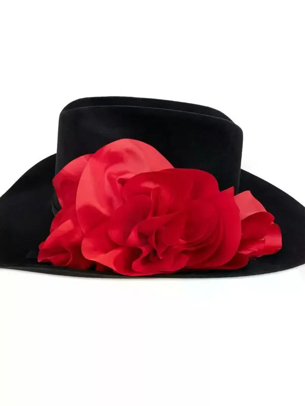 WILLY CHAVARRIA Floral Embellished Hat - Black