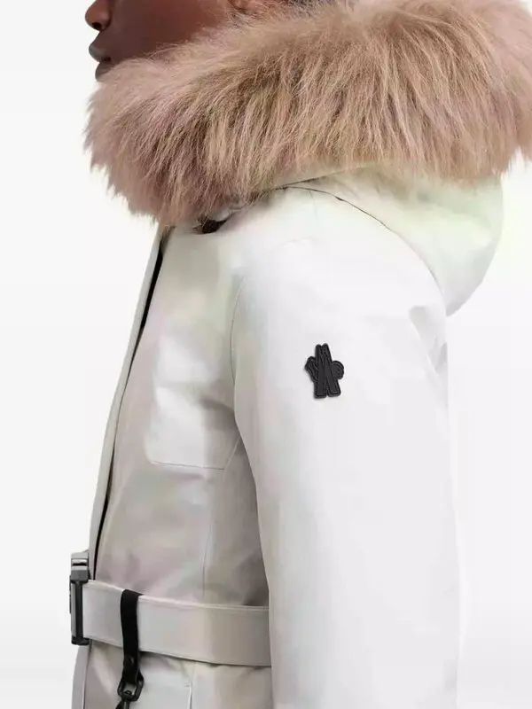 Moncler Fur-trimmed Belted Down Ski Jacket