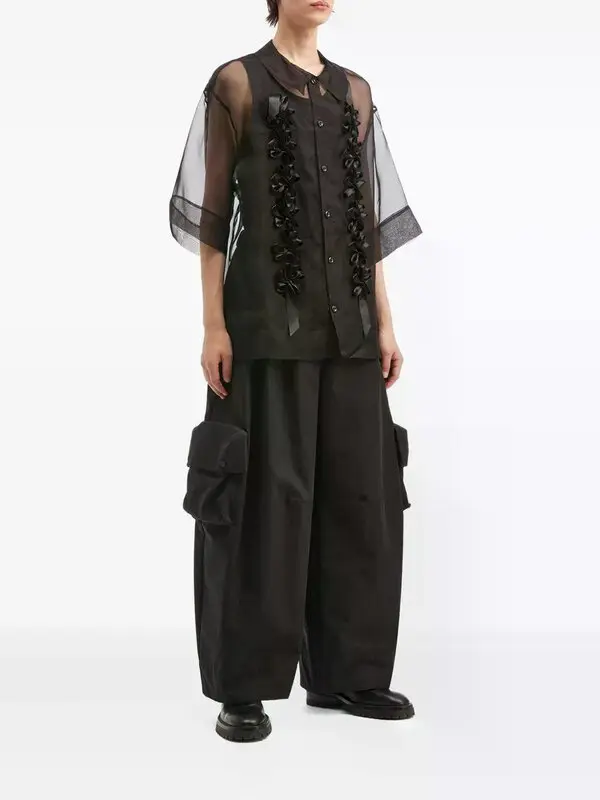 Simone Rocha Floral Appliqué Shirt