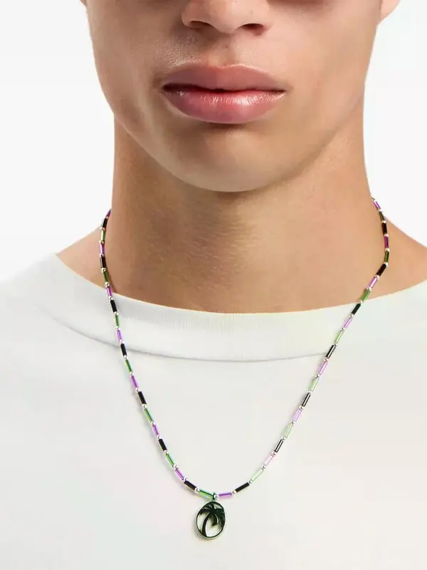 Palm Angels Palm Motif Beaded Necklace