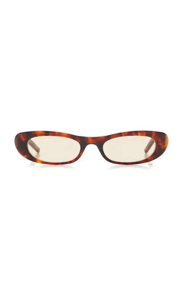 Saint Laurent Rectangle-frame Acetate Sunglasses - Brown