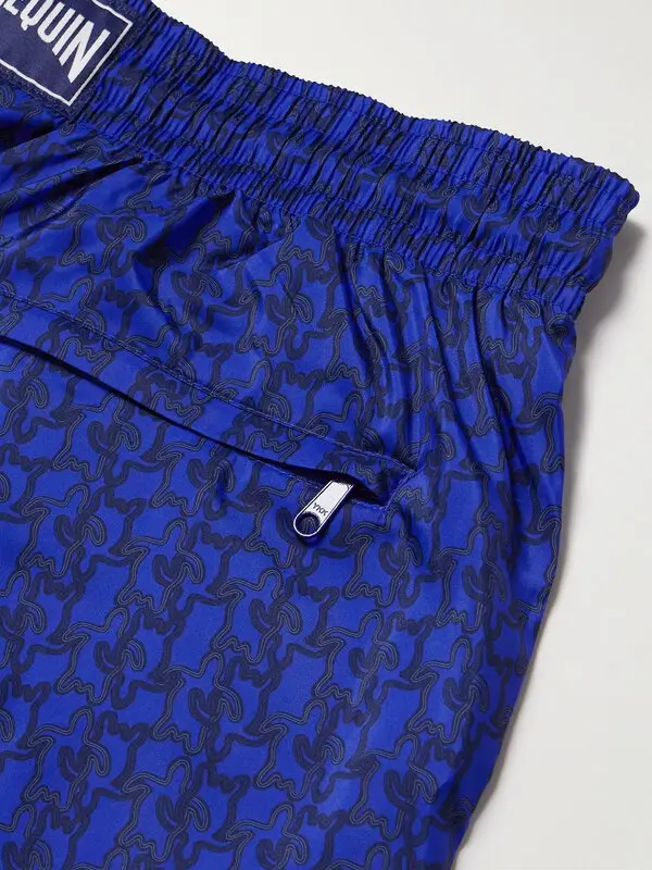 Vilebrequin Straight-leg Mid-length Printed Swim Shorts - Blue