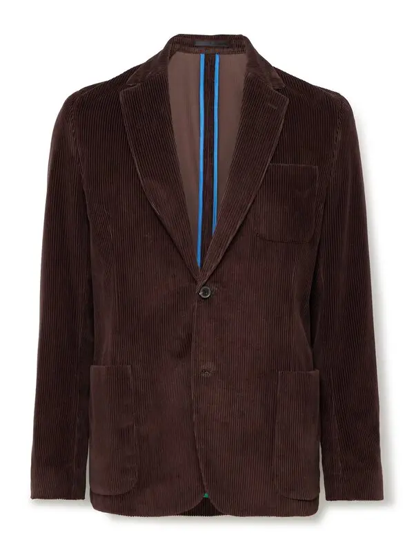 Paul Smith Slim-fit Unstructured Cotton-corduroy Suit Jacket - Brown