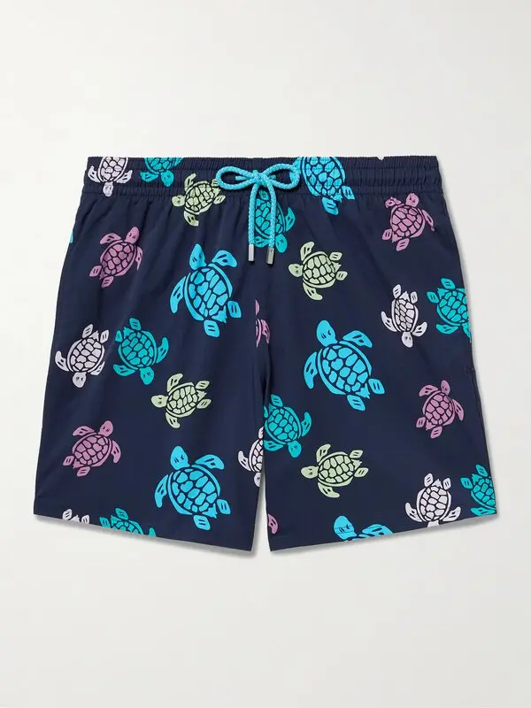 Vilebrequin Moorise Straight-leg Mid-length Printed Recycled Swim Shorts - Blue