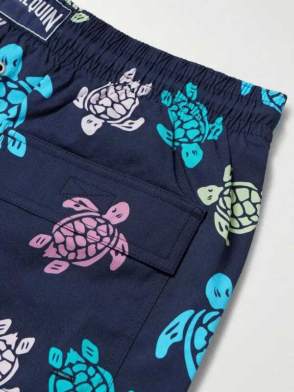 Vilebrequin Moorise Straight-leg Mid-length Printed Recycled Swim Shorts - Blue