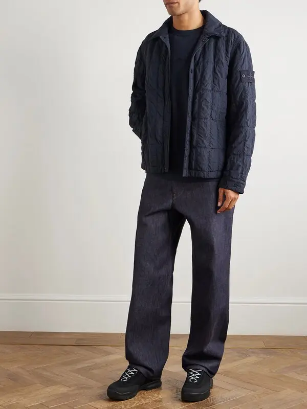 Stone Island Straight-leg Organic Jeans With Logo Appliqu