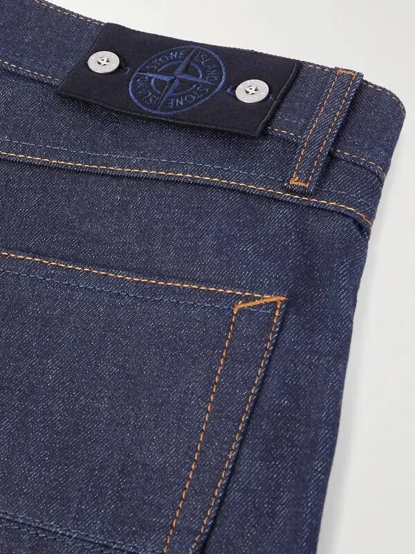 Stone Island Straight-leg Organic Jeans With Logo Appliqu