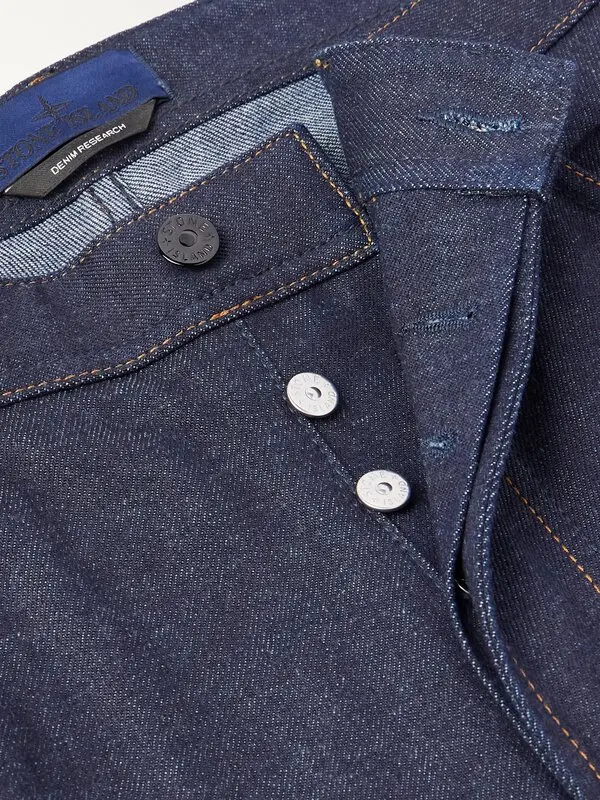 Stone Island Straight-leg Organic Jeans With Logo Appliqu