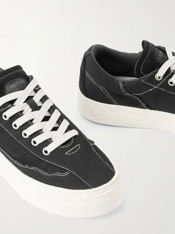 OMNI Dellow Leather-trimmed Distressed Drill Sneakers