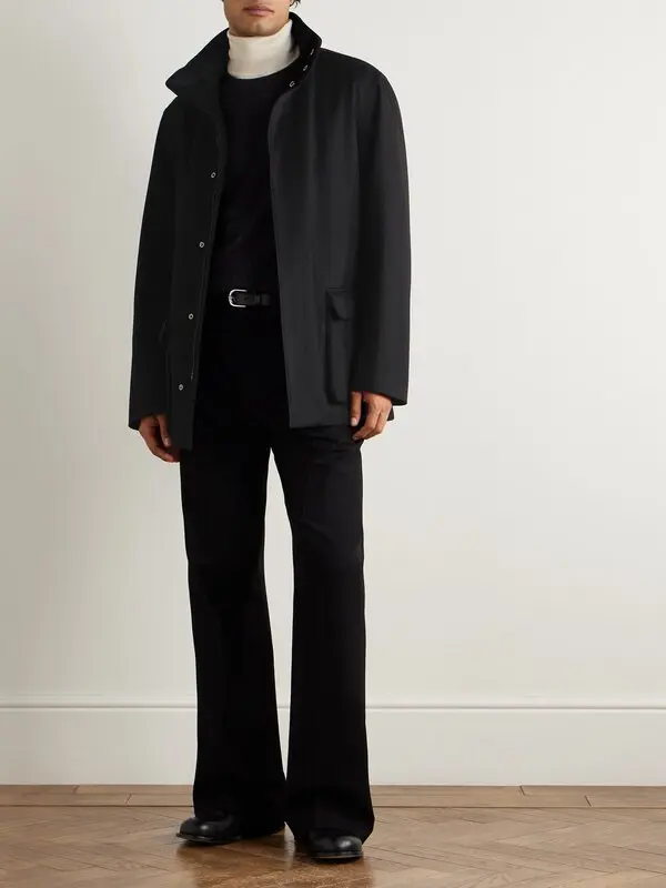 Loro Piana Suede-trimmed Cashmere Hooded Coat