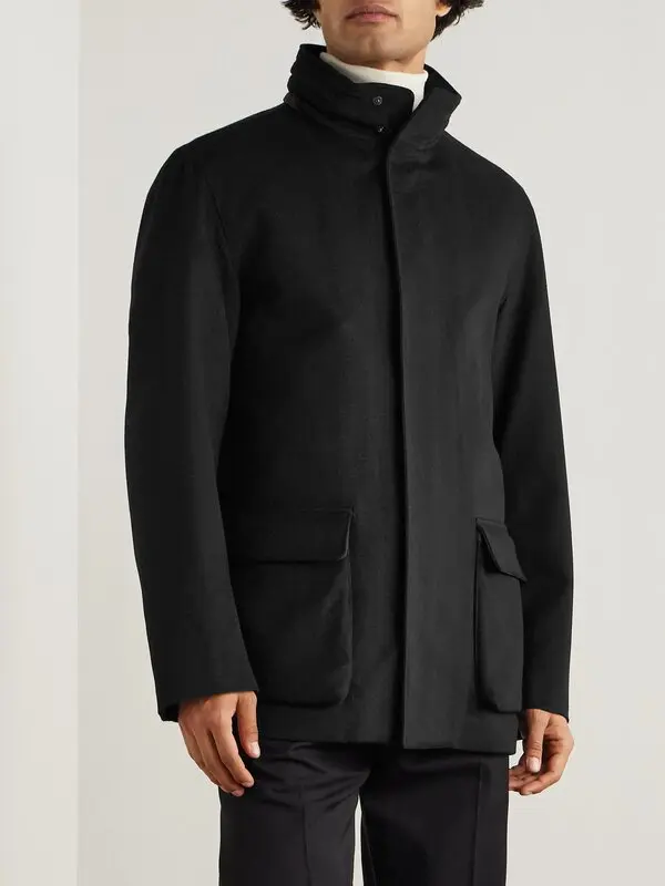 Loro Piana Suede-trimmed Cashmere Hooded Coat