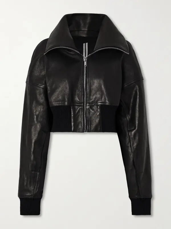 Rick Owens Cropped Padded Leather Jacket
