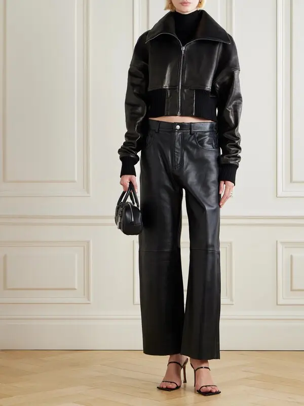 Rick Owens Cropped Padded Leather Jacket