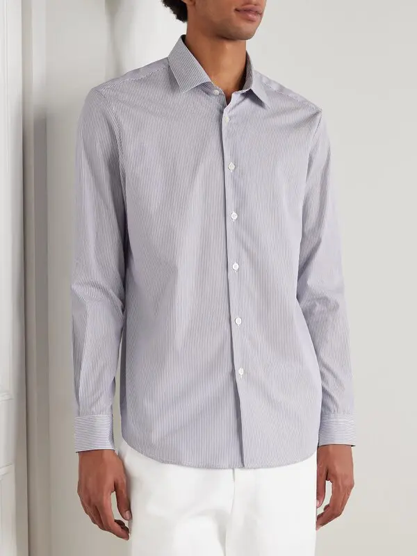 Altea Scott Striped Cotton-poplin Shirt