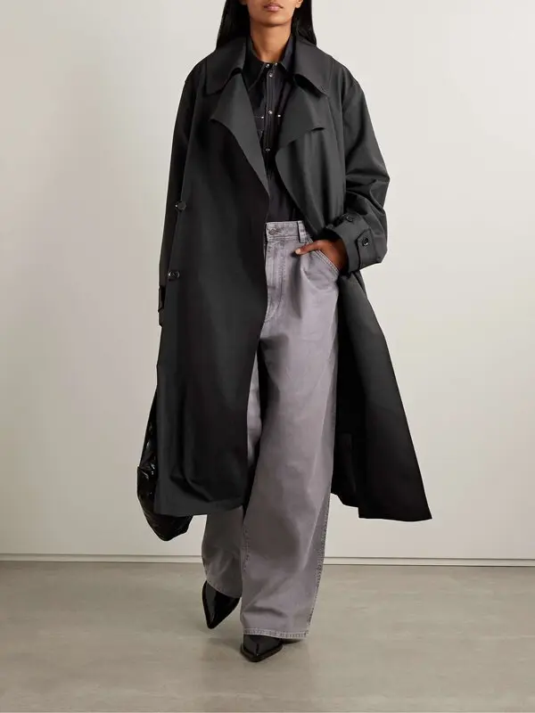 LEMAIRE Double-breasted Canvas Trench Coat - Dark Gray