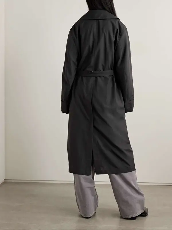 LEMAIRE Double-breasted Canvas Trench Coat - Dark Gray