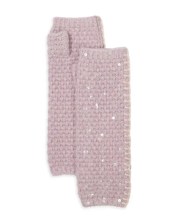 CAROLYN ROWAN ACCESSORIES Cashmere Tweeded Gloves - Lavender