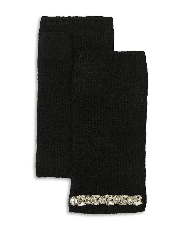 CAROLYN ROWAN ACCESSORIES Cashmere Fingerless Gloves - Black