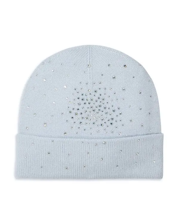 CAROLYN ROWAN ACCESSORIES Cashmere Jersey Knit Beanie - Cloud Blue