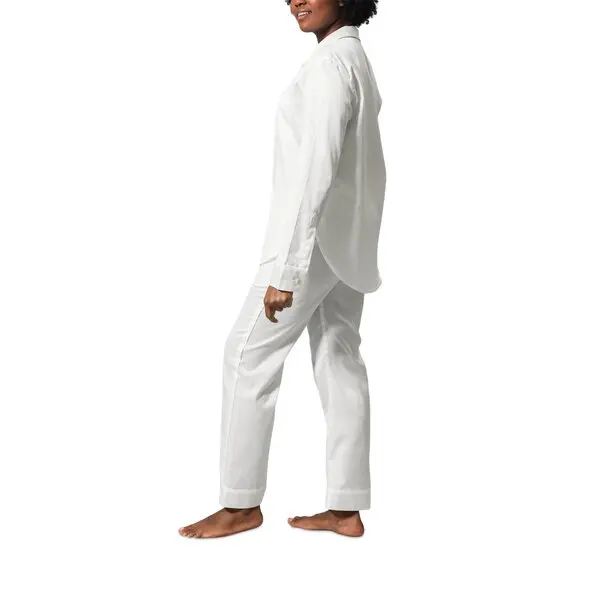 MATOUK Nocturne Egyptian Cotton Pajama Set - Bone/white