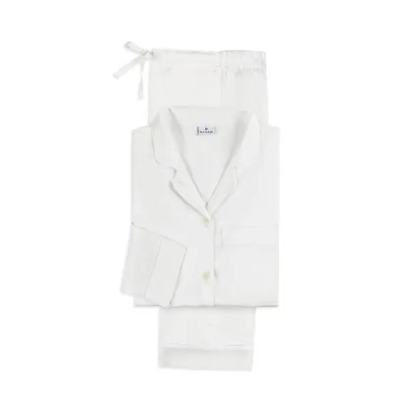 MATOUK Nocturne Egyptian Cotton Pajama Set - Bone/white