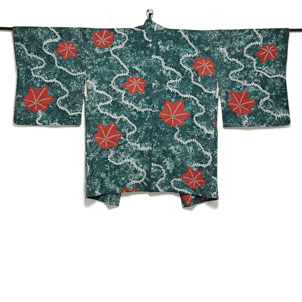 Vintage Wgaca Silk Kimono Haori - Green