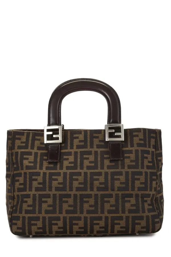 Fendi Zucca Canvas Handbag - Brown