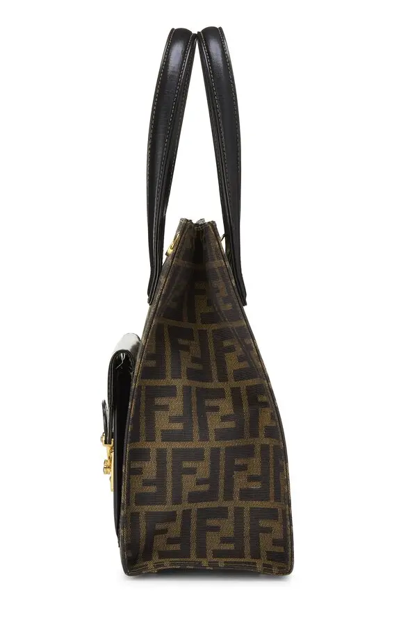 Fendi Zucca Convertible Pocket Handbag - Black