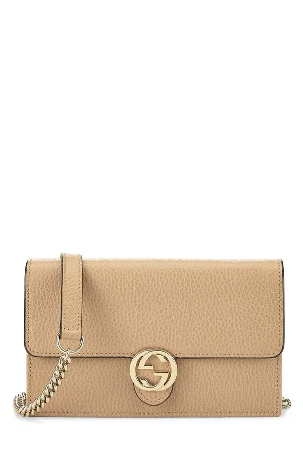 Gucci Interlocking Wallet On Chain - Beige