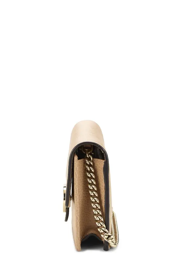 Gucci Interlocking Wallet On Chain - Beige