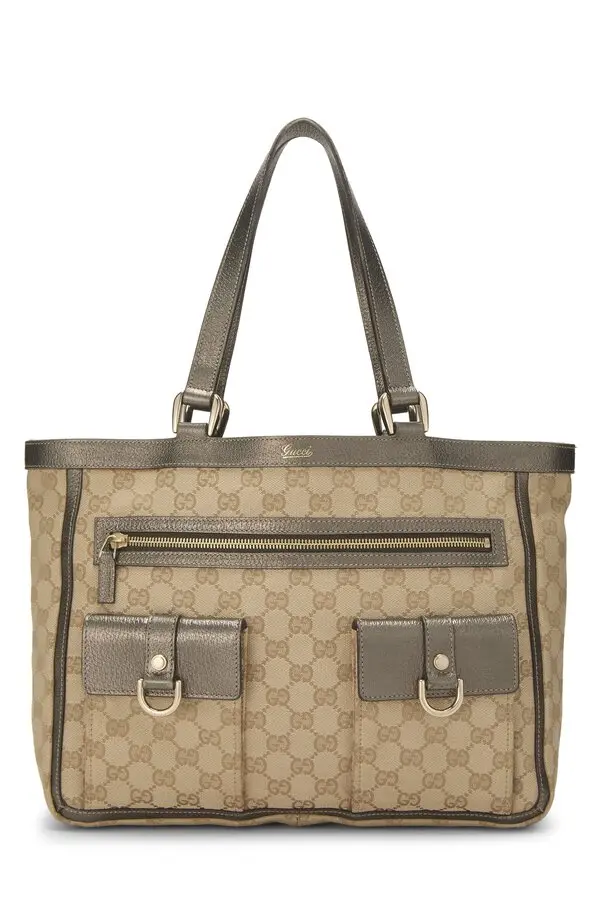 Gucci Original Gg Abbey Pocket Tote - Gold