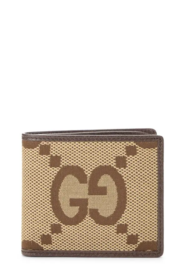 Gucci Jumbo Gg Canvas Bifold Wallet - Brown