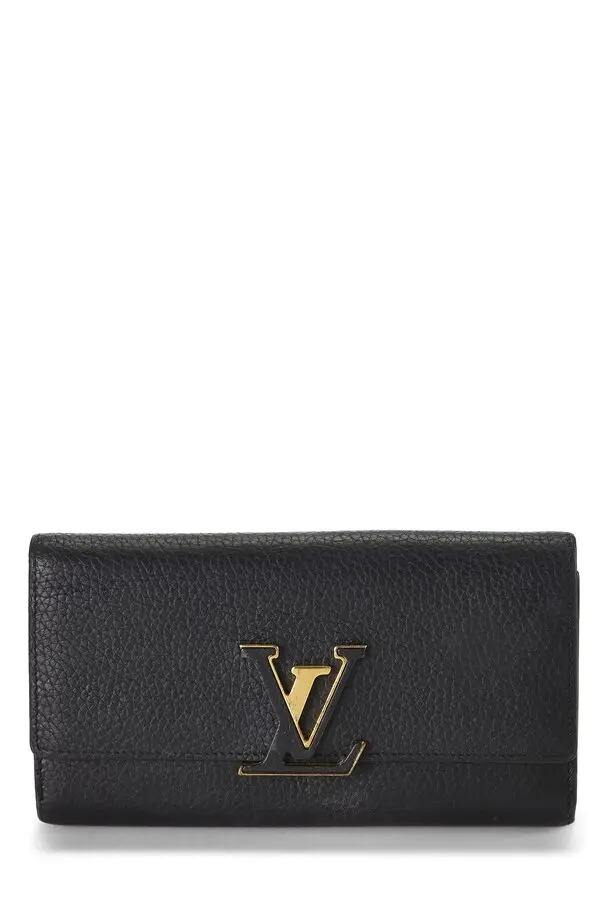 LOUIS VUITTON Taurillon Capucines Wallet - Black