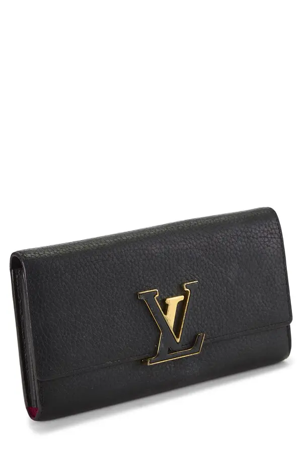 LOUIS VUITTON Taurillon Capucines Wallet - Black