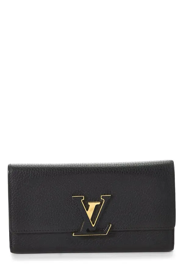 LOUIS VUITTON Taurillon Capucines Wallet - Black