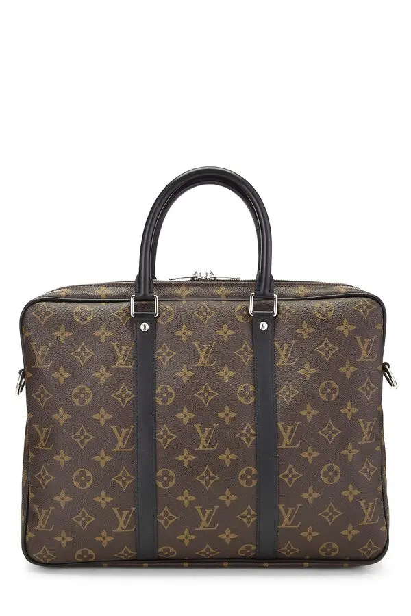 LOUIS VUITTON Monogram Macassar Porte Documents Voyage