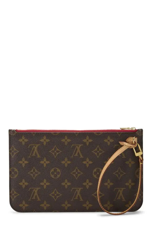 LOUIS VUITTON Monogram Neverfull Pouch - Red