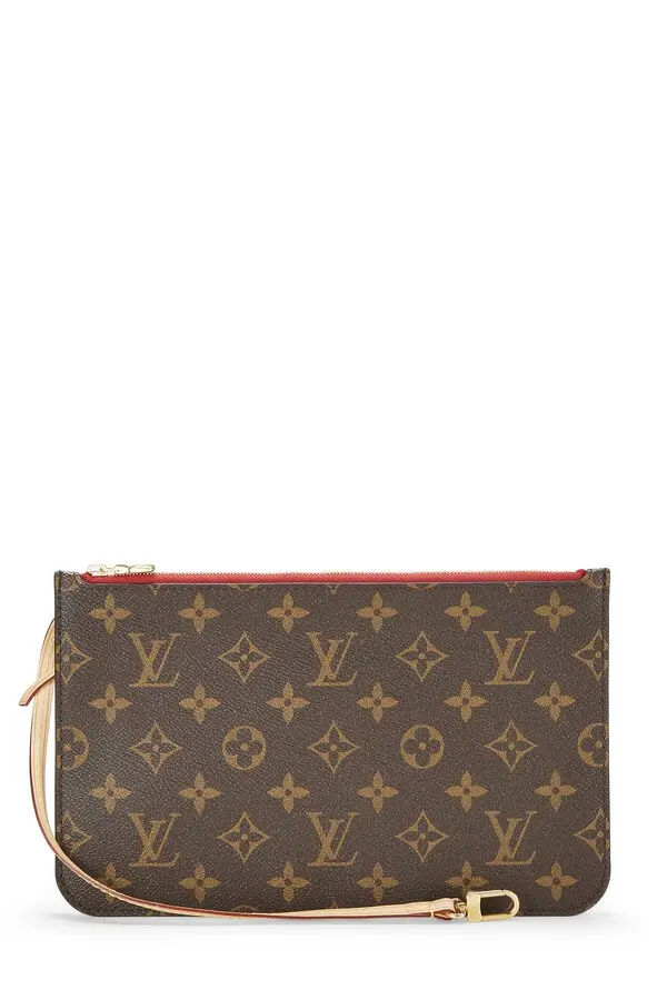 LOUIS VUITTON Monogram Neverfull Pouch - Red