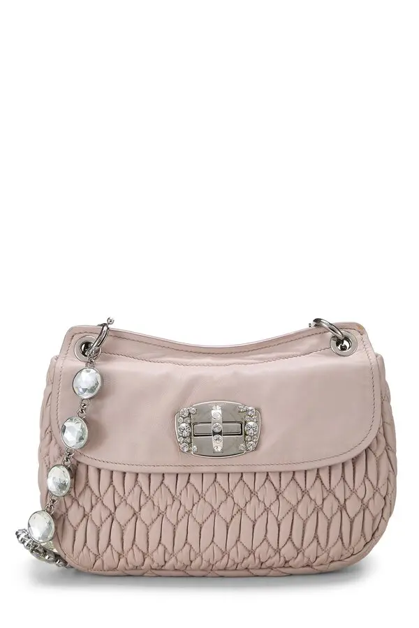 Miu Miu Crystal Nappa Flap Shoulder Bag