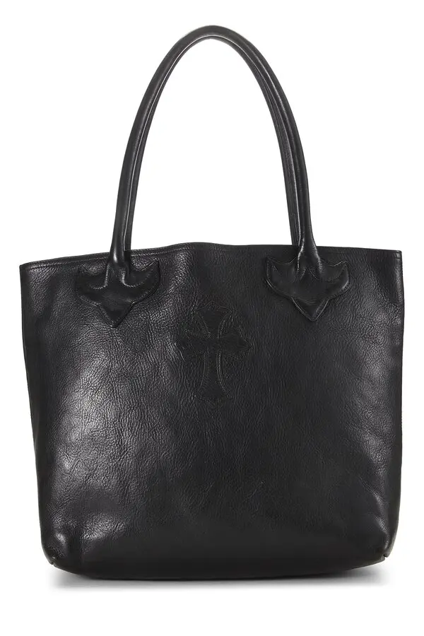 Chrome Hearts Leather Cross Patch Tote - Black