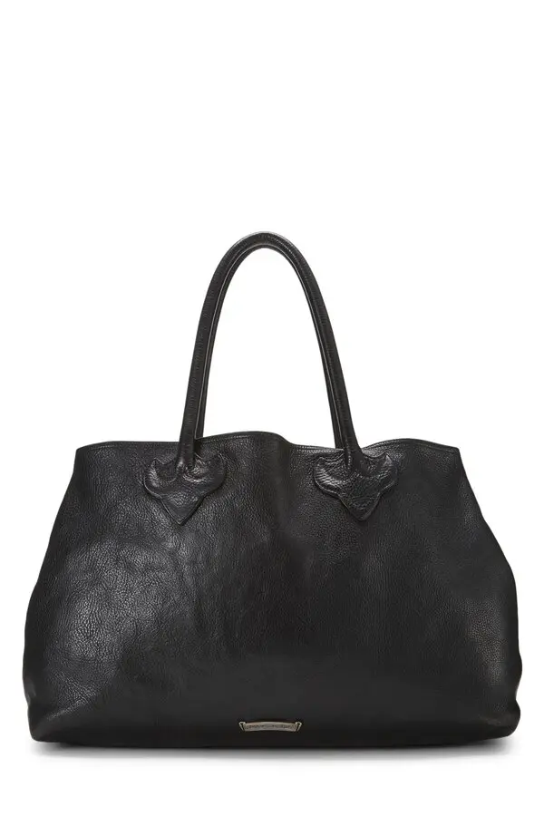 Chrome Hearts Leather Tote With Embroidered Crosses