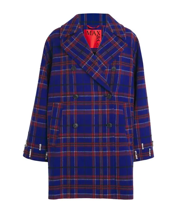 Max & Co. Wool-blend Checked Pea Coat