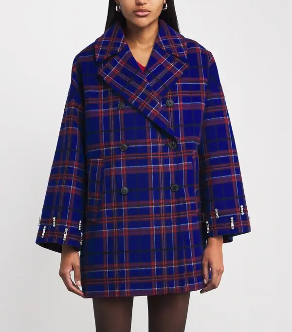 Max & Co. Wool-blend Checked Pea Coat